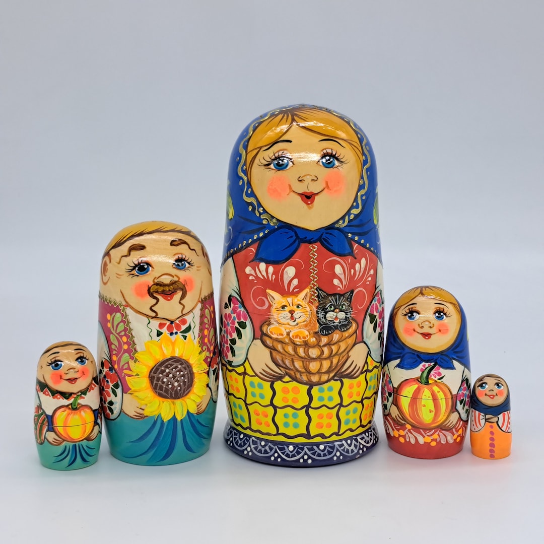 7 Nesting Dolls Matryoshka 5 in 1 Stacking Dolls Handmade in Ukraine ...