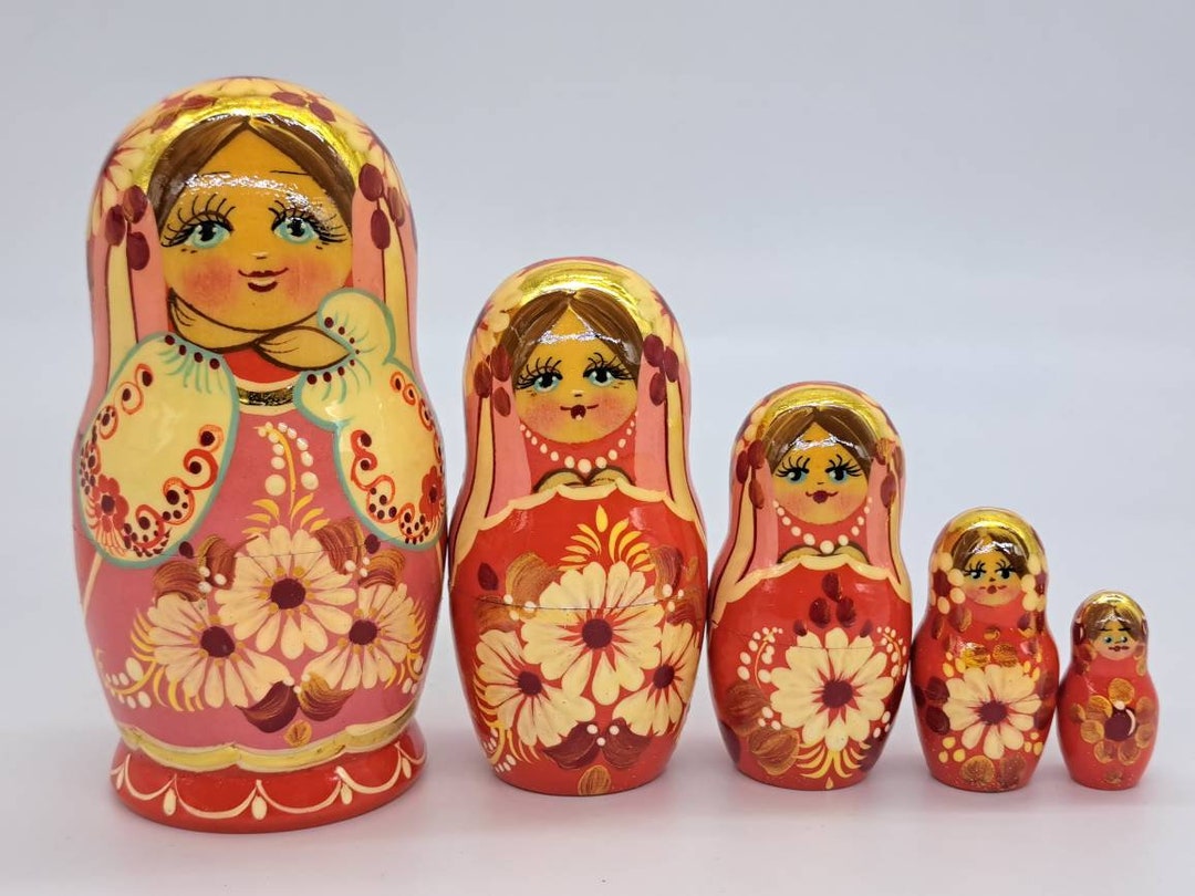 MADE IN UKRAINE Nesting Dolls Ukrainian Matryoshka 5 Tall, 5 in 1 ...