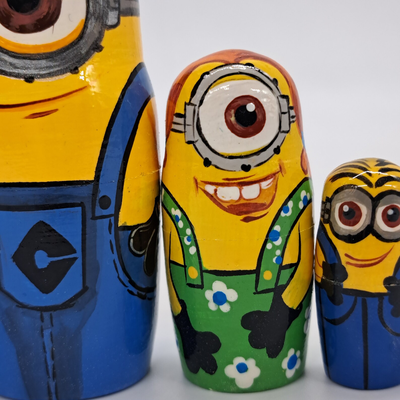4" Nesting Dolls Cartoon Hero Matryoshka 5 in 1 Handmade and Painted in ...