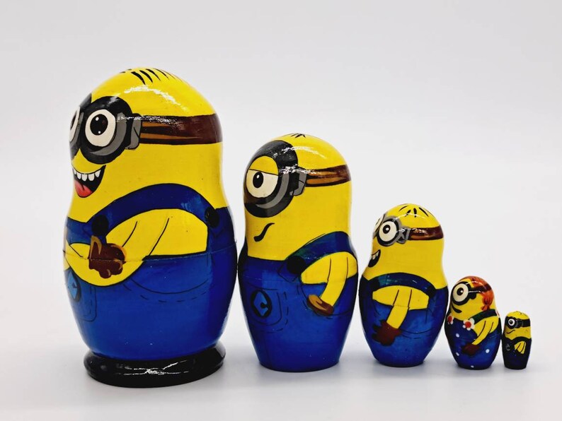 4 Nesting Dolls Cartoon Hero Matryoshka 5 in 1 Handmade - Etsy