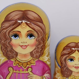 Nesting Dolls, Matryoshka angel With Arch 7 Tall,5 Pieces Inside.hand ...