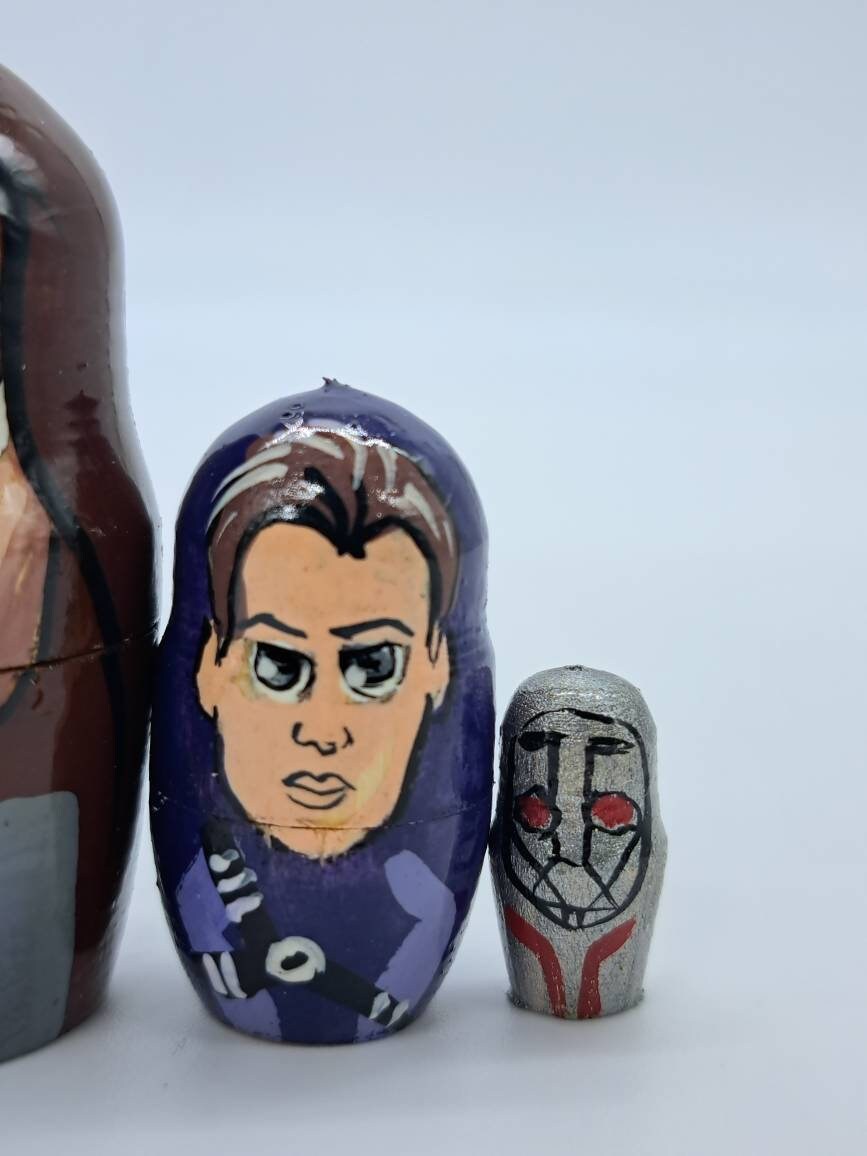 Superhero Nesting Dolls Movies Matryoshka 4" Tall 5 in 1 Handmade and ...