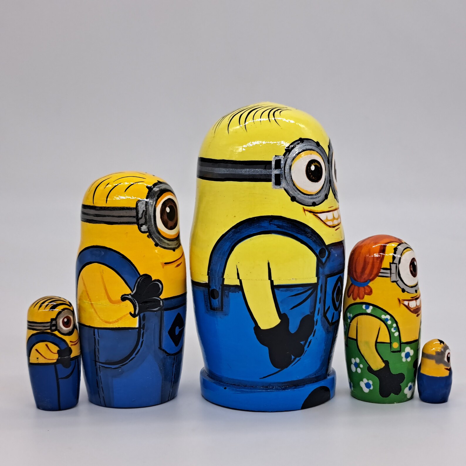 4" Nesting Dolls Cartoon Hero Matryoshka 5 in 1 Handmade and Painted in ...