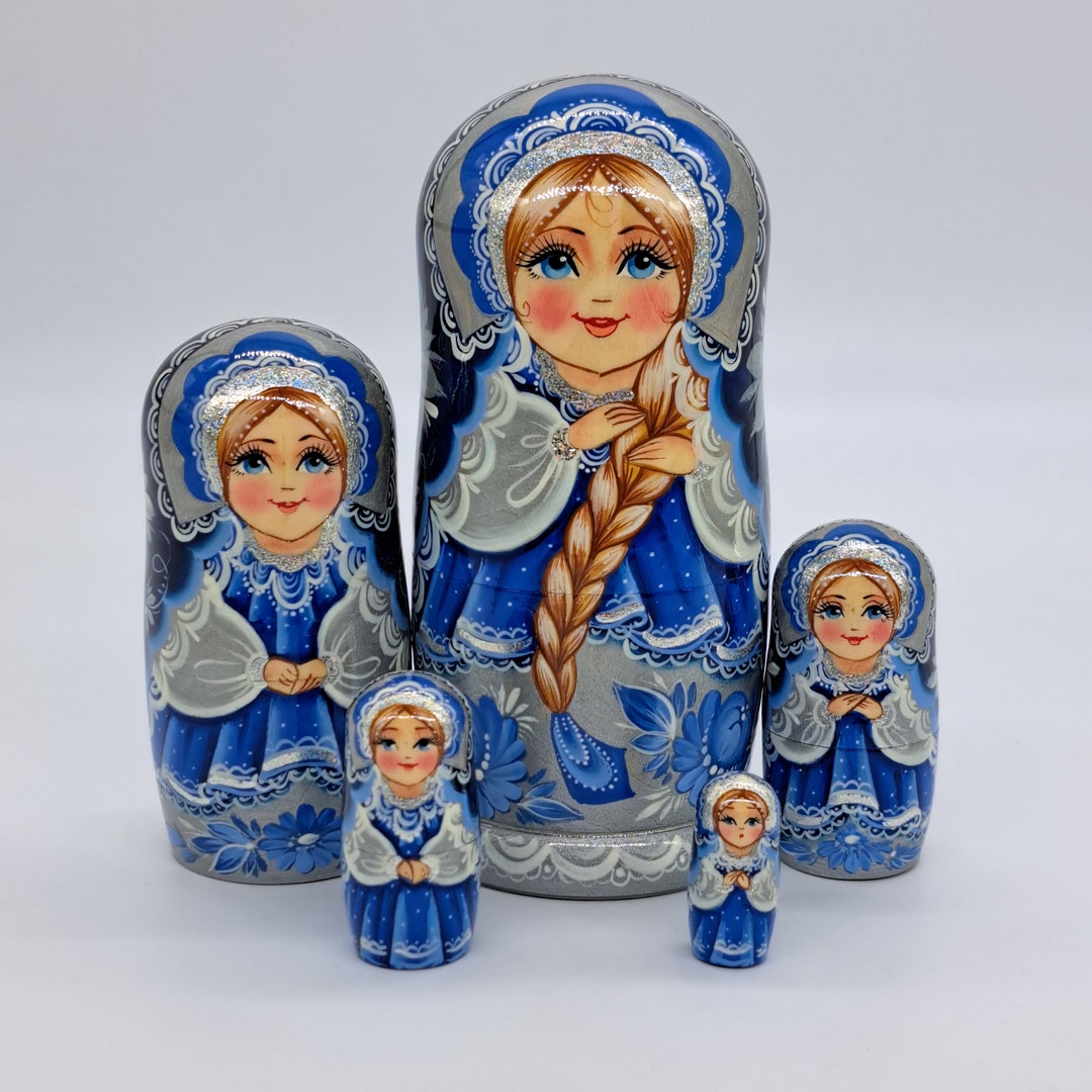 7 Collection Nesting Dolls Matryoshka 5 in 1 Handmade in Ukraine Wooden ...