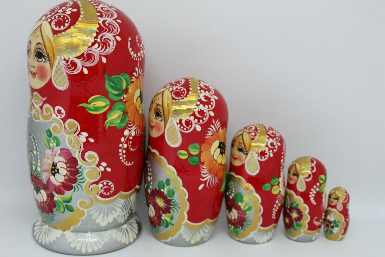 7 Red Nesting Dolls Classic Matryoshka 5 in 1 - Etsy