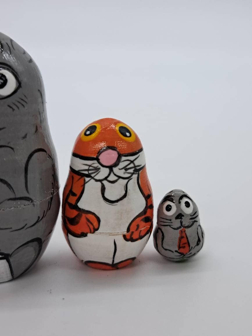 Cartoon Nesting Dolls 4 Tall Matryoshka 5 in 1 Handmade - Etsy