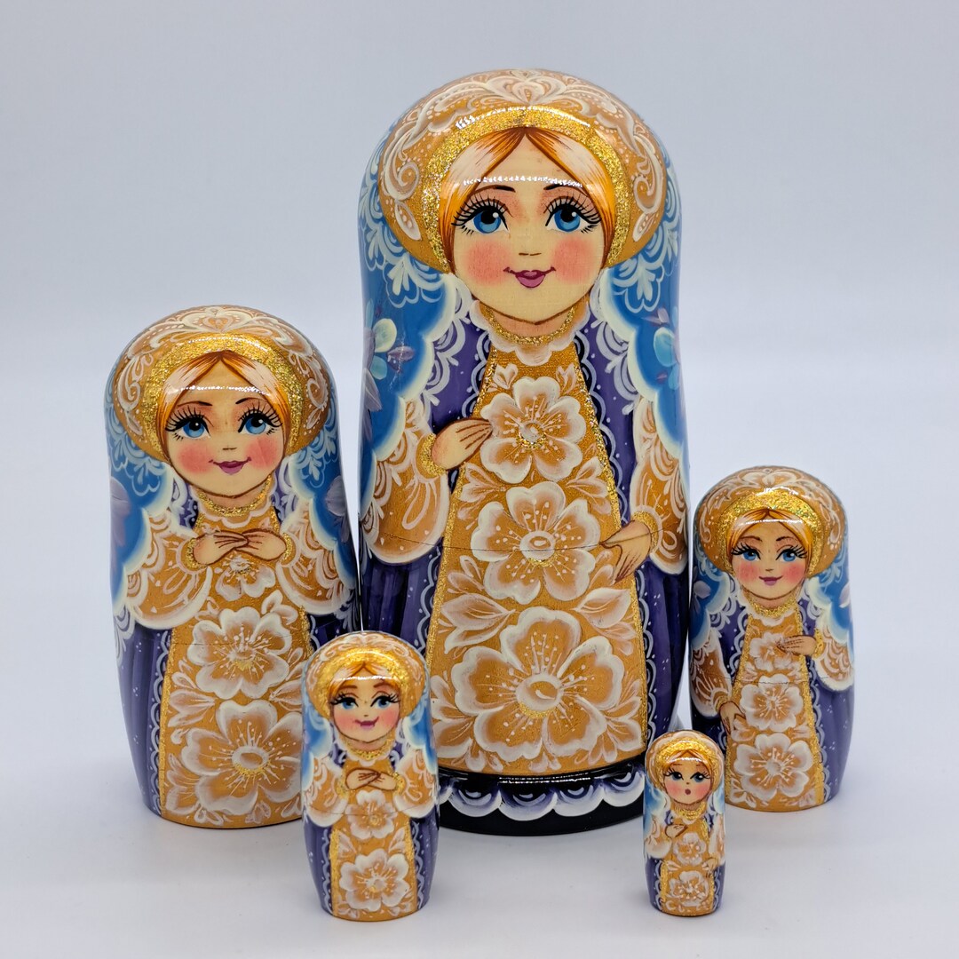 7 Nesting Dolls Matryoshka colors 5 in 1 Handmade in Ukraine Wooden Toy ...