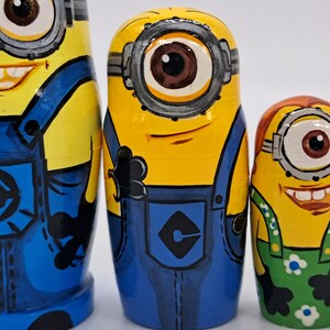 4" Nesting Dolls Cartoon Hero Matryoshka 5 in 1 Handmade and Painted in ...