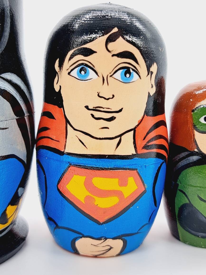 Cartoon Movie Superhero Nesting Dolls 4 Tall Matryoshka - Etsy