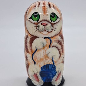 5 Cats Russian Doll Matryoshka Handmade and Painted in Ukraine Nesting ...