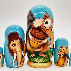 Cartoon Heroes Nesting Doll 5'' Tall Hand Painted - Etsy