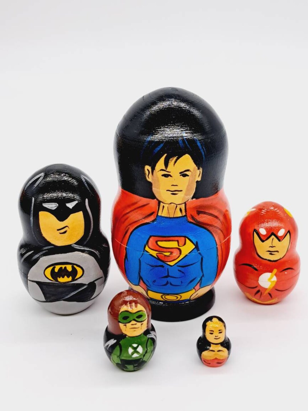 Cartoon Comic Movie Nesting Dolls Matryoshka 4" Tall 5 in 1 Wooden Toy ...