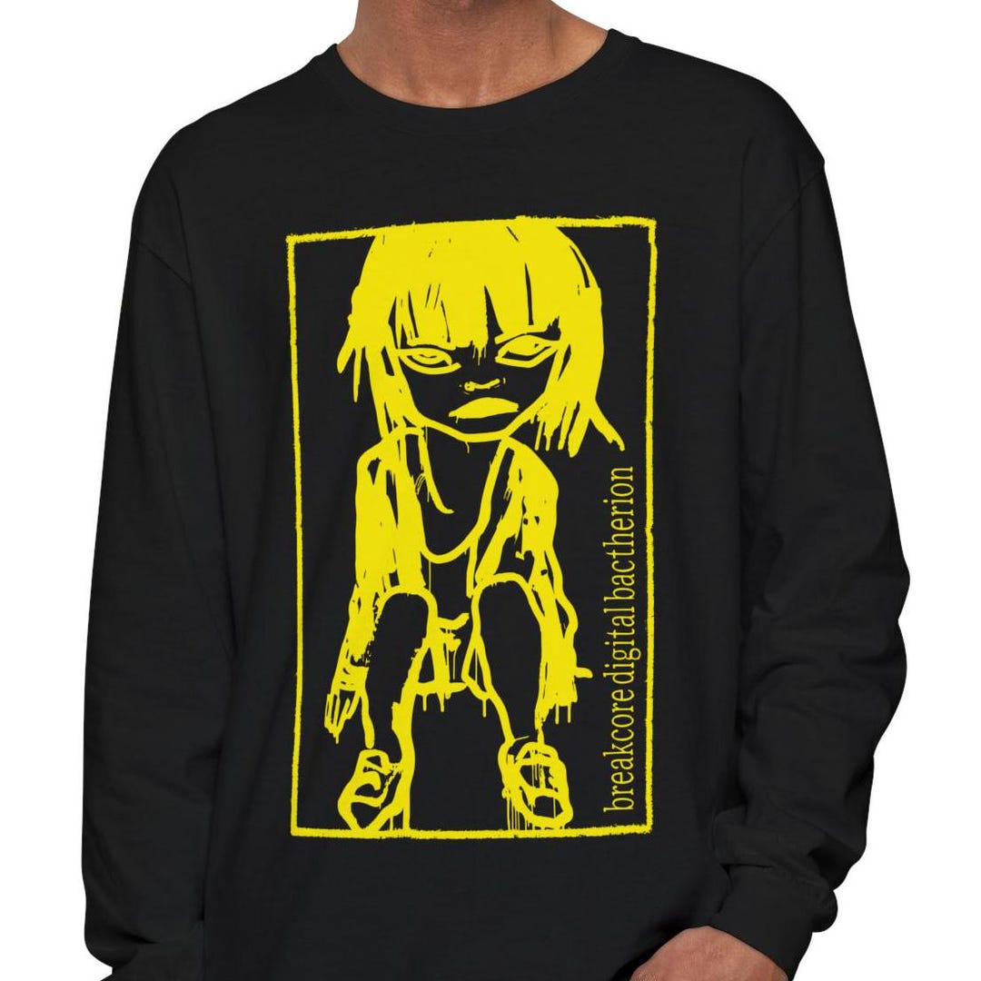 Breakcore Digital Bactherion Long Sleeve T-shirt, Rave Jungle Drum'n ...