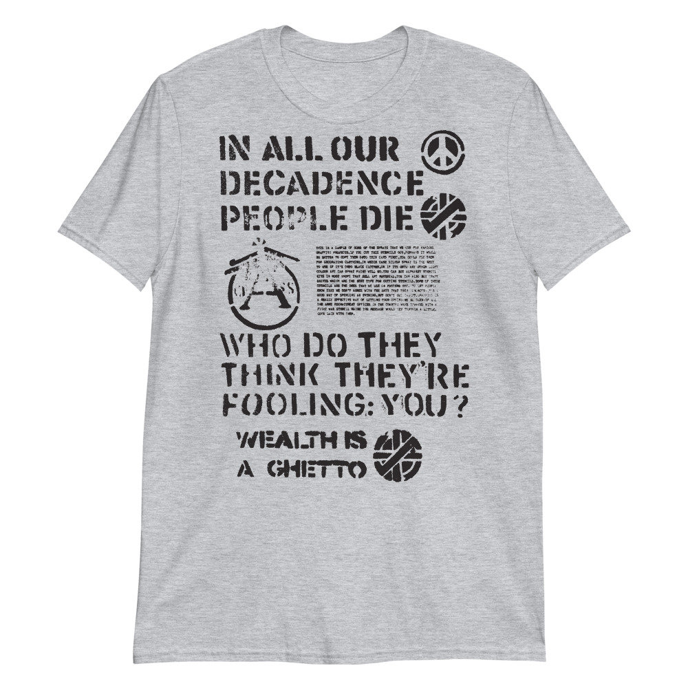 CRASS Decadence T-shirt Crust Punk | Etsy