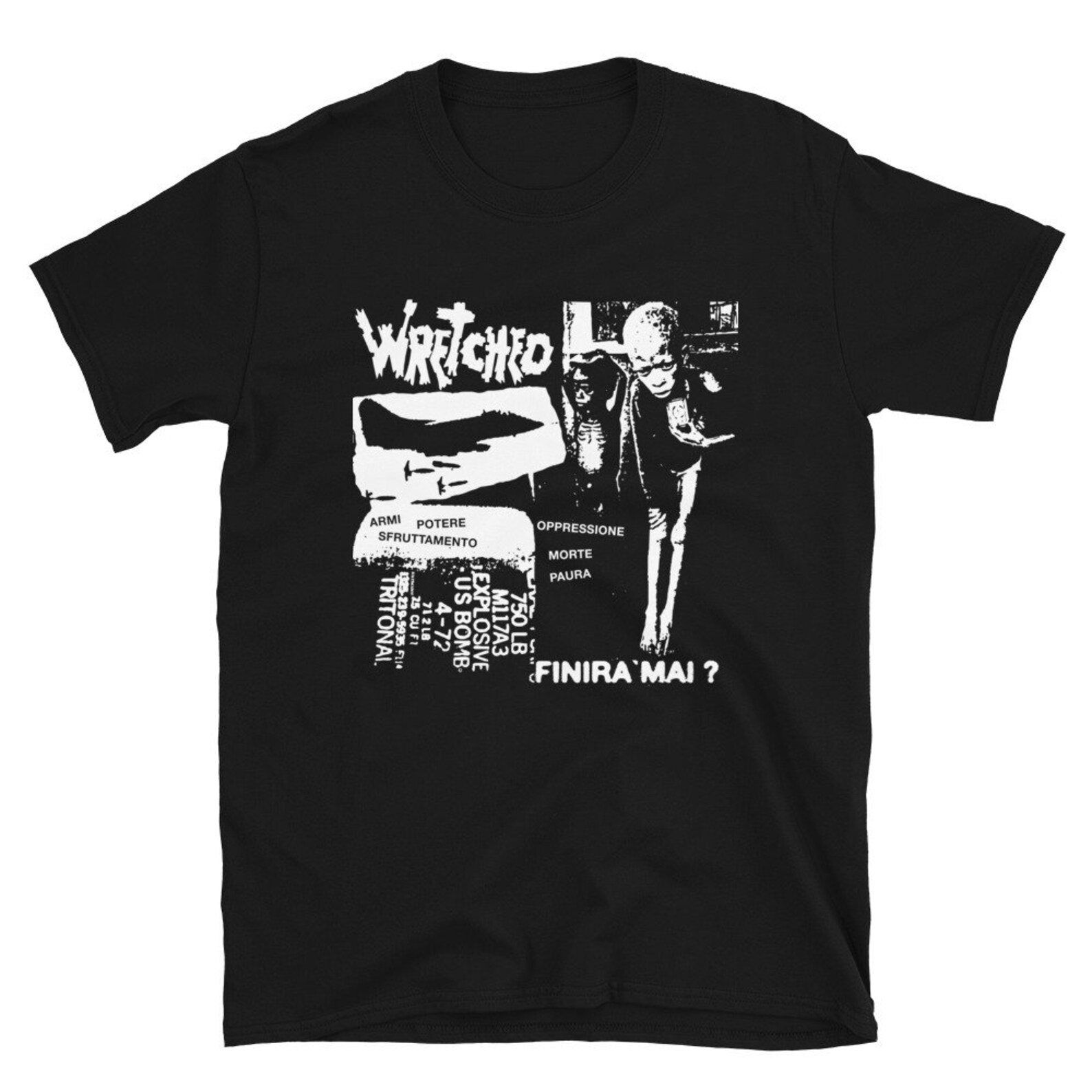 Wretched T-shirt Finira Mai Italian Hardcore Punk - Etsy
