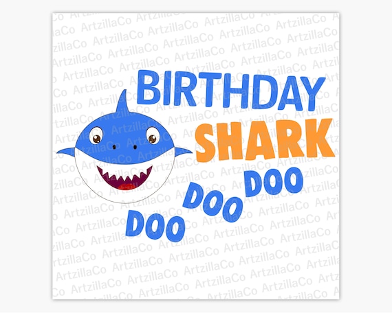 Birthday Shark Doo Doo Doo Cute Kids Birthday Design Mom | Etsy