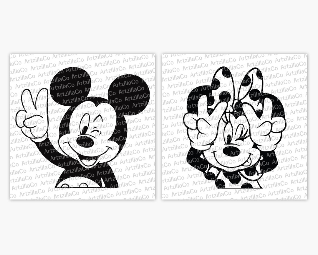 Minnie Mouse and Mickey Mouse | Peace - Digital Download SVG - Etsy