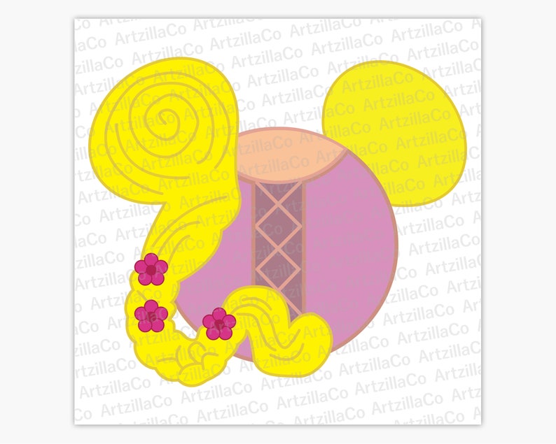 Tangled Rapunzel Mickey Mouse Ears Digital Download SVG - Etsy