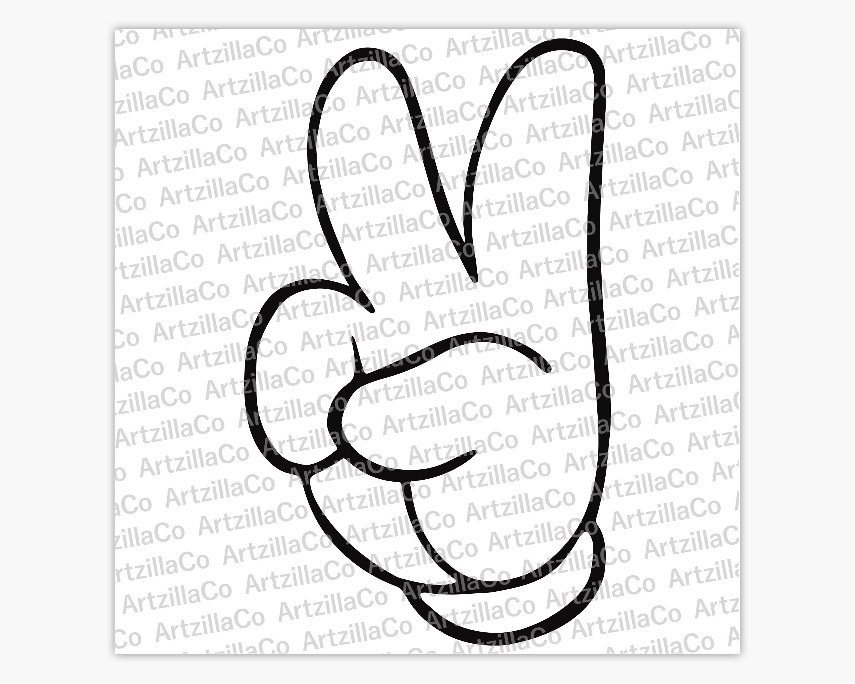 Mickey Mouse Gloves Peace