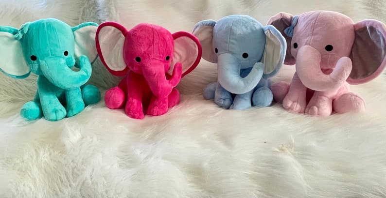 Blank Elephant Plush Toy, Elephant Plushie, Colored Elephant for ...