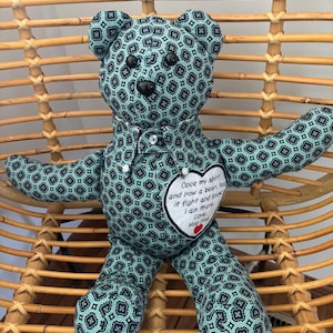 Memory Bear From Clothing, Handmade Bear, Bear From Loved One's ...