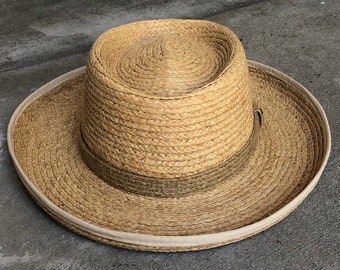 Flat Brim Straw Hat | Etsy