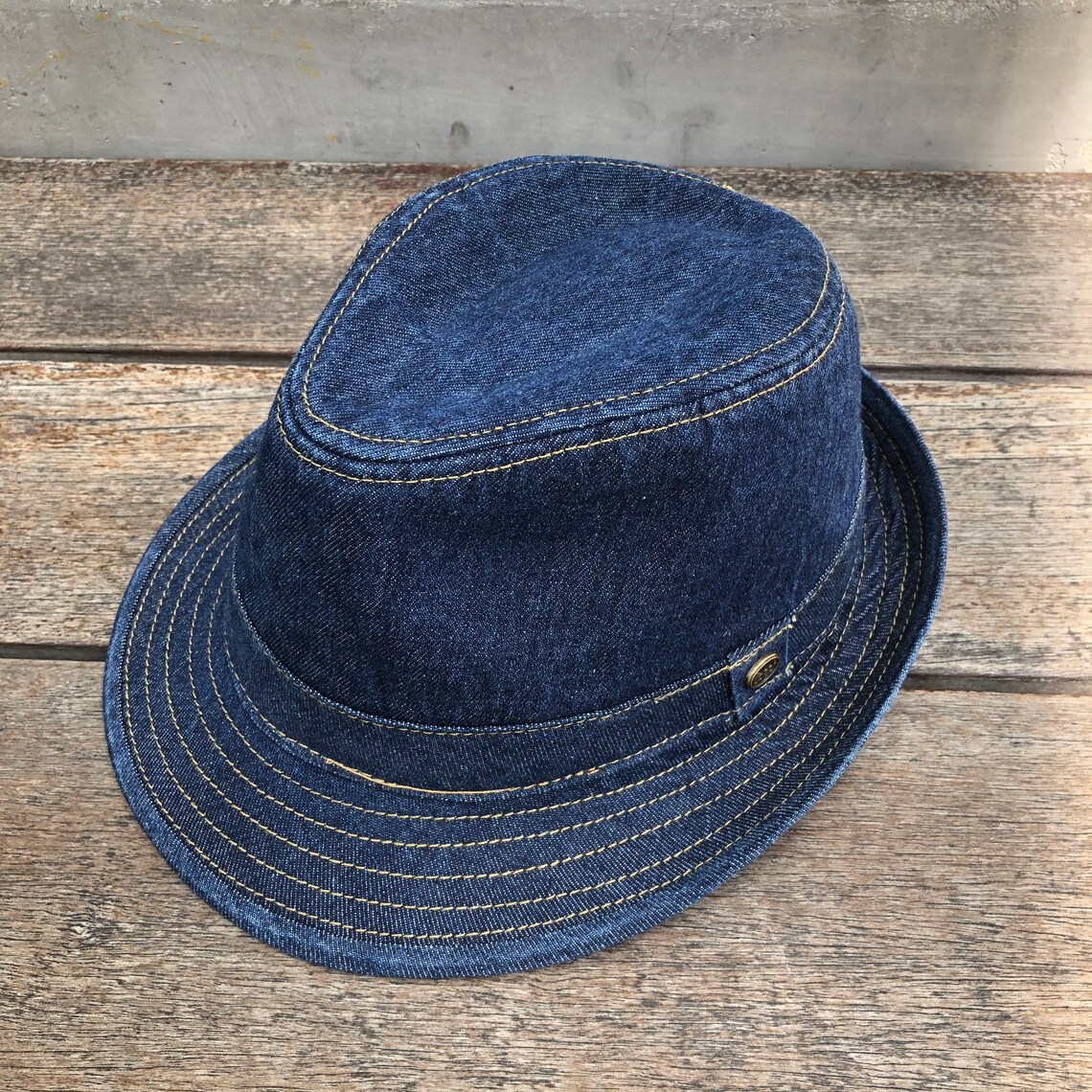 Fedora hat denim fedora classic fit fedora jazz hat | Etsy