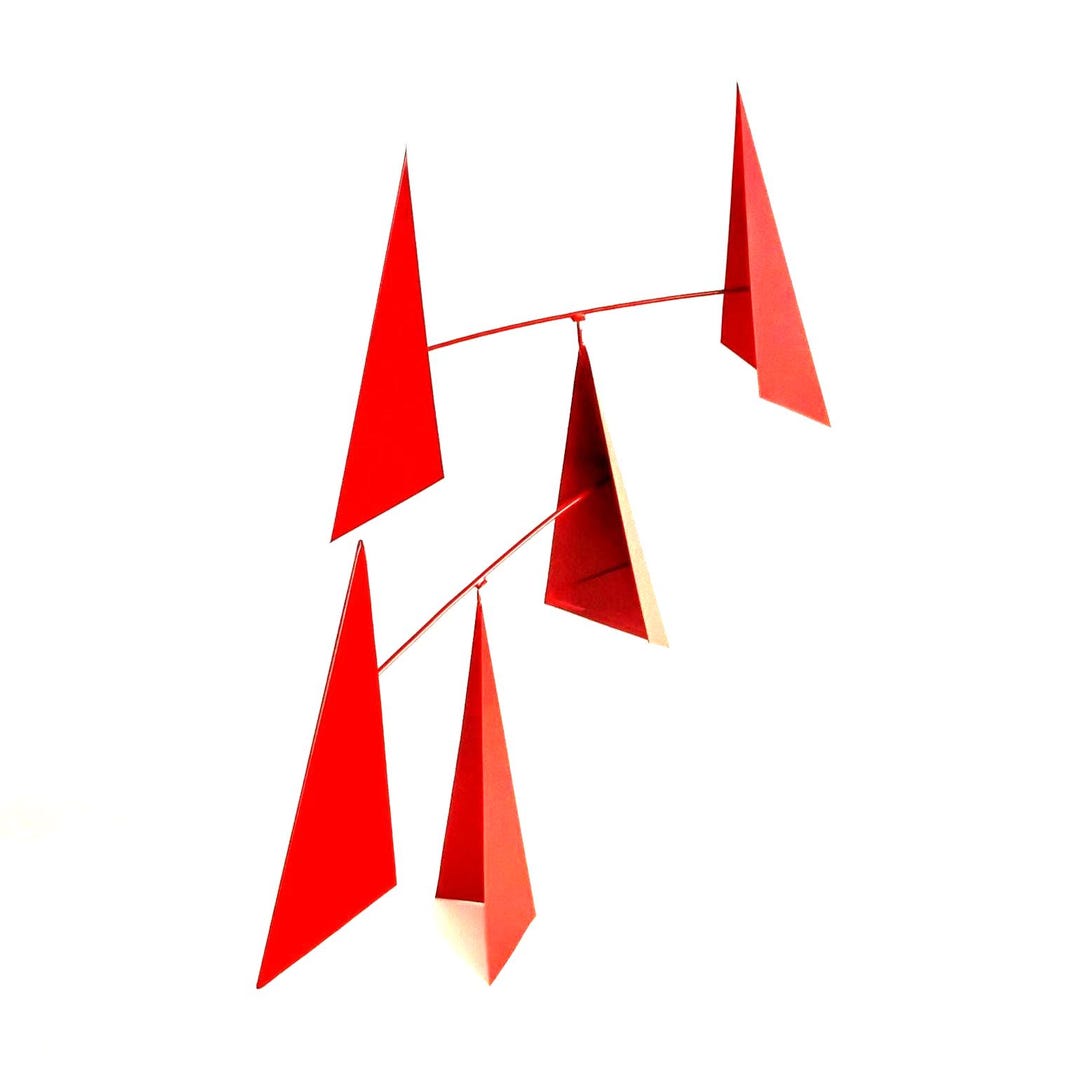 Red Acuti Versus Folded Steel Mobile Table Desk Top Kinetic Sculpture ...