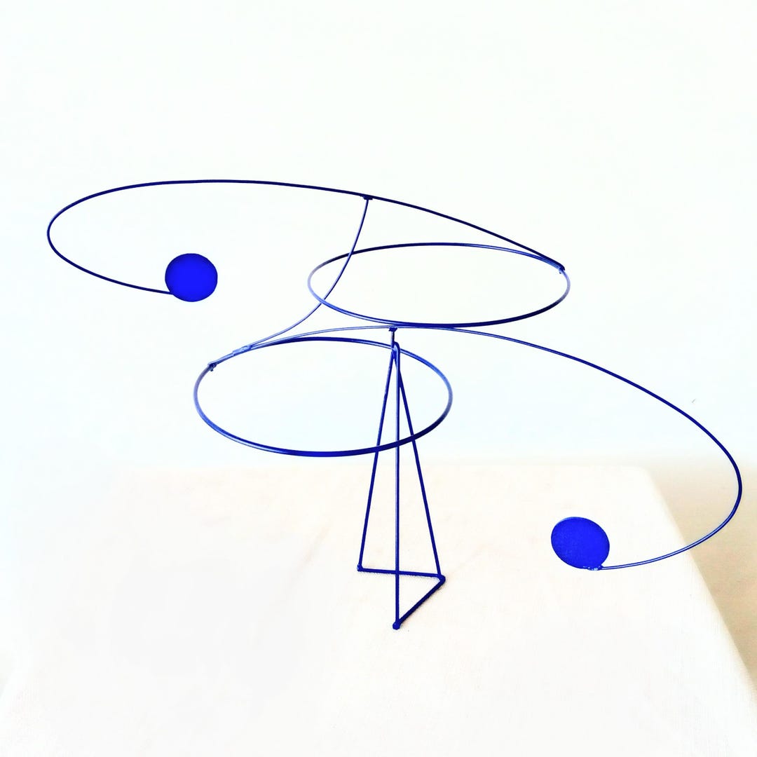 Blue Double Ring Stabile Mobile Table Desk Top Kinetic Sculpture Metal Art - Etsy