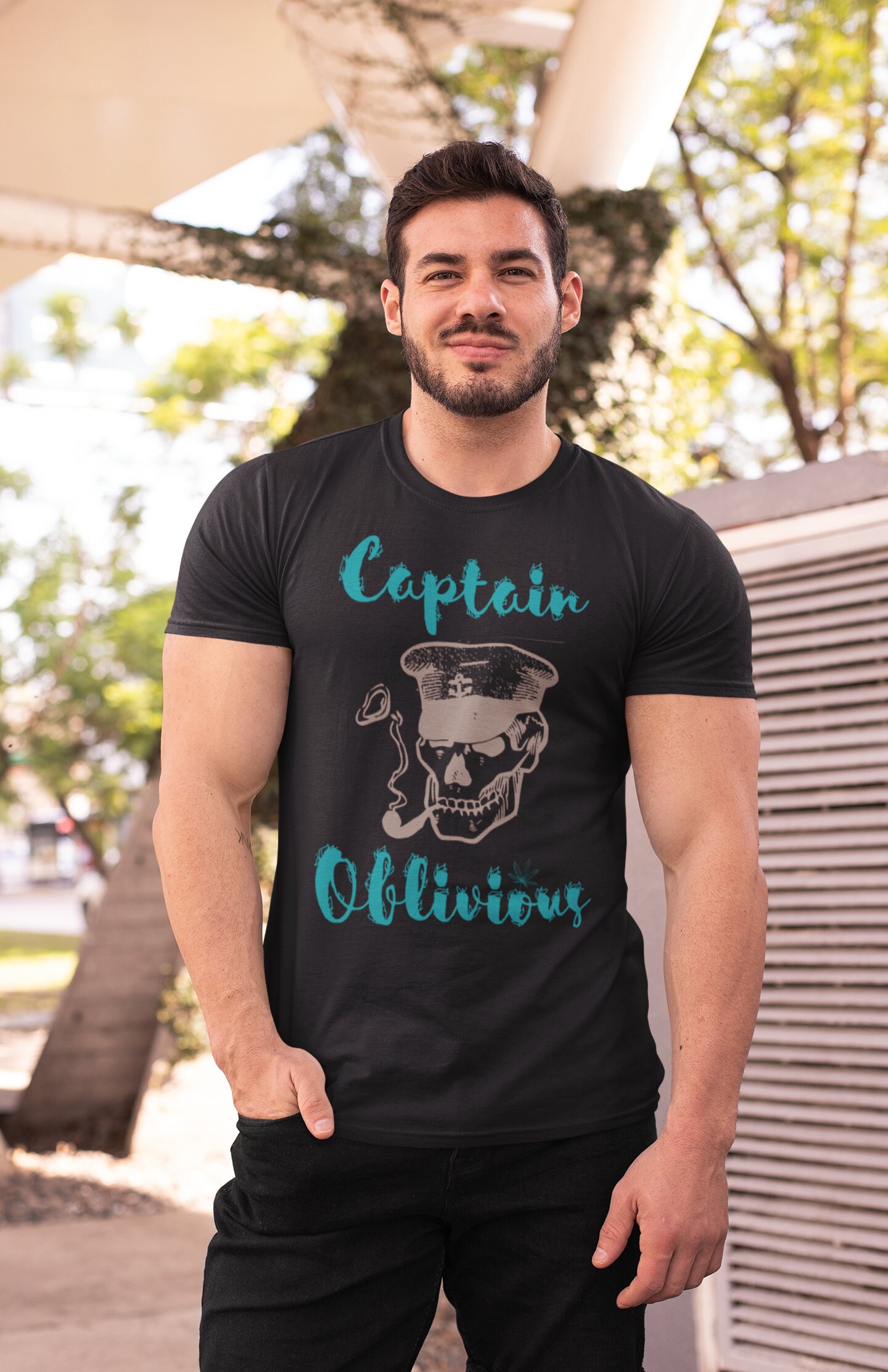 Captain Oblivious Short-Sleeve Adult Humor T-Shirt Skull - Etsy.de