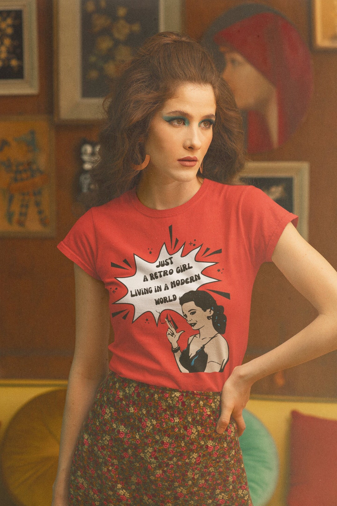 Retro, Retro Shirt, Womans Retro Graphic Tee, 70's Inspired Graphic Tee ...