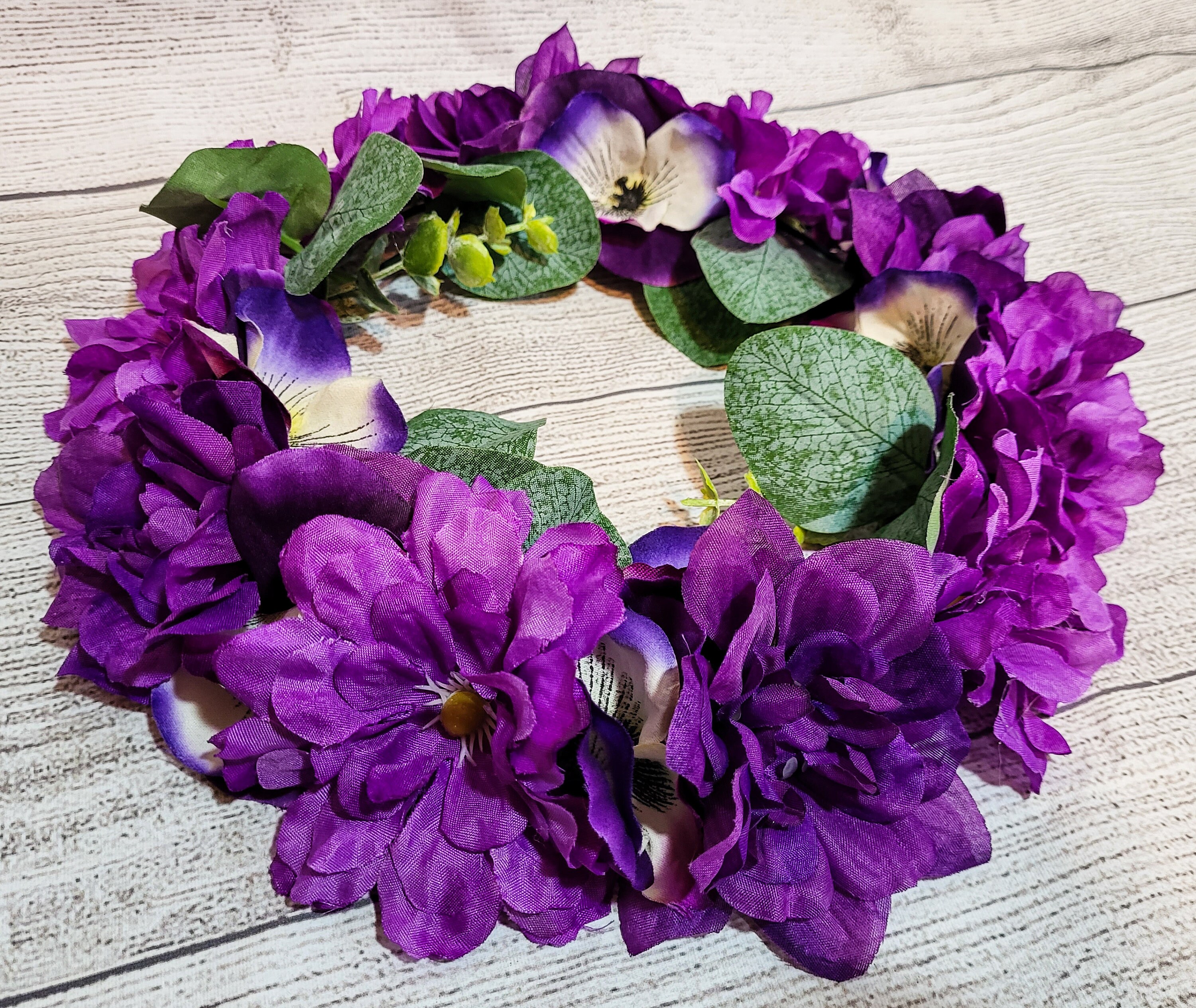 Purple Floral Candle Ring, Spring Candle Rings, Summer Decor, Home ...