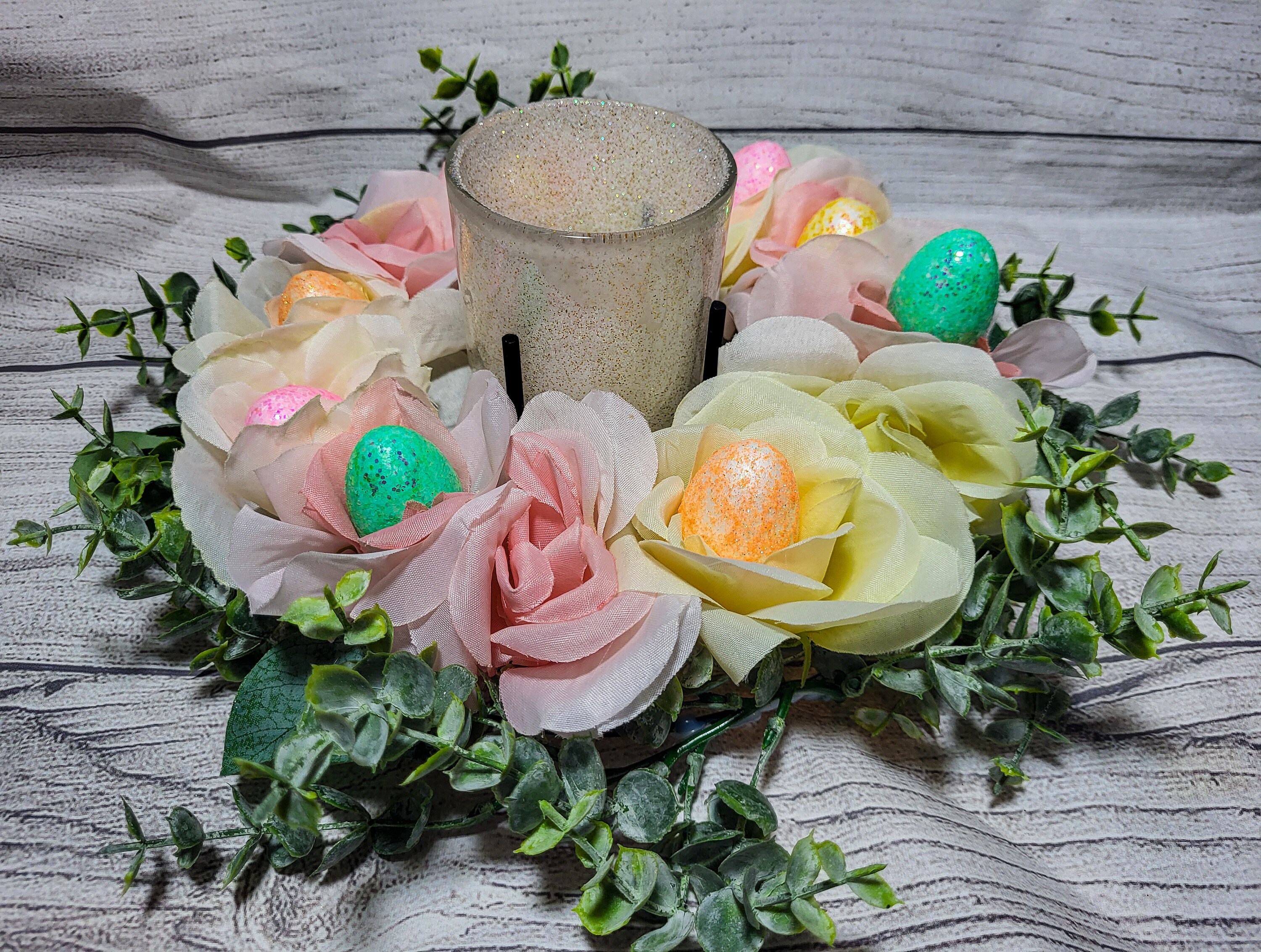 Easter Floral Candle Ring, Easter Candle Rings, Spring Decor, Spring ...