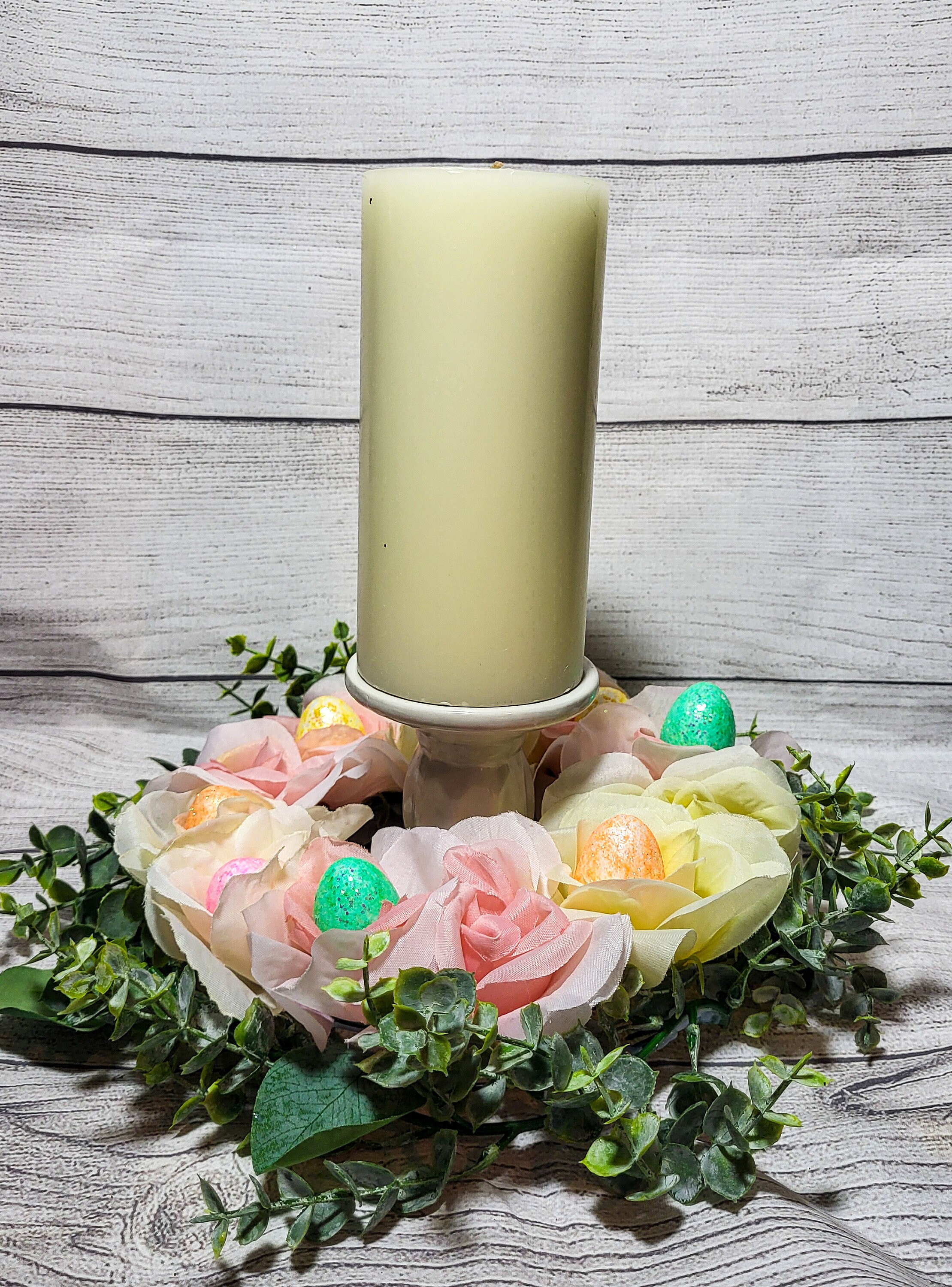Easter Floral Candle Ring, Easter Candle Rings, Spring Decor, Spring ...