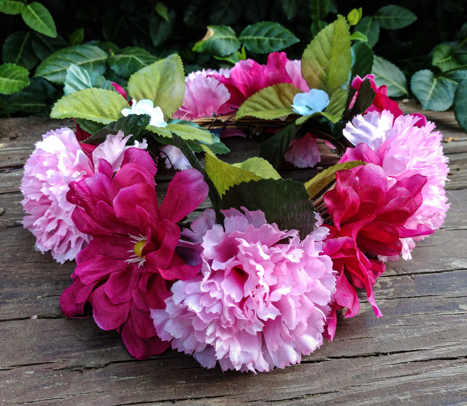 Pink Carnation Floral Grapevine Candle Ring Spring Candle | Etsy