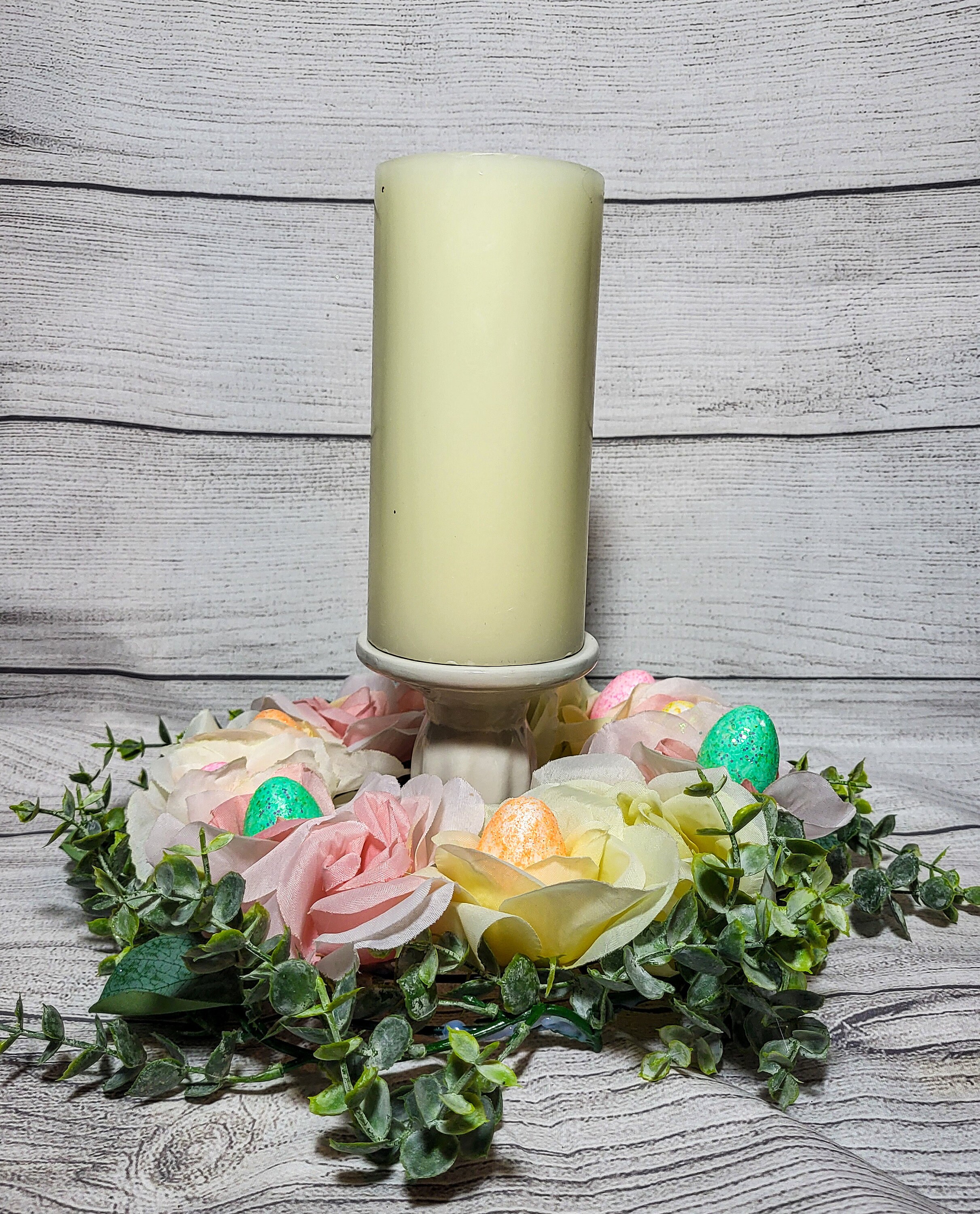Easter Floral Candle Ring, Easter Candle Rings, Spring Decor, Spring ...