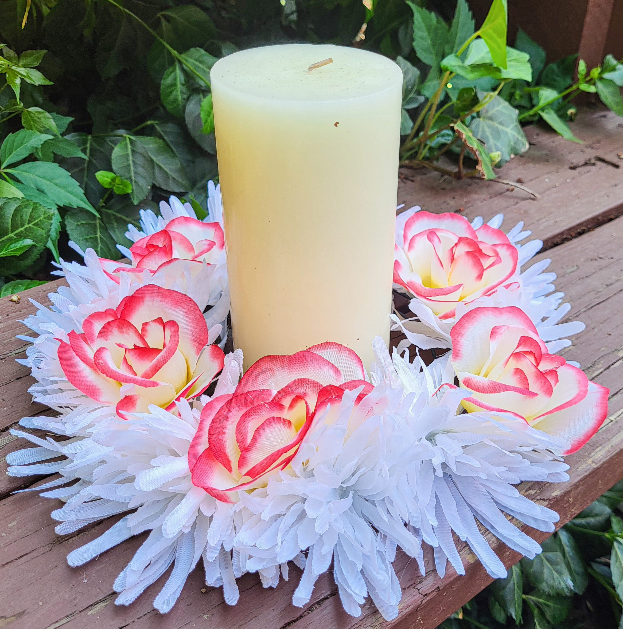 Summer Rose Floral Candle Ring Floral Candle Rings Summer - Etsy
