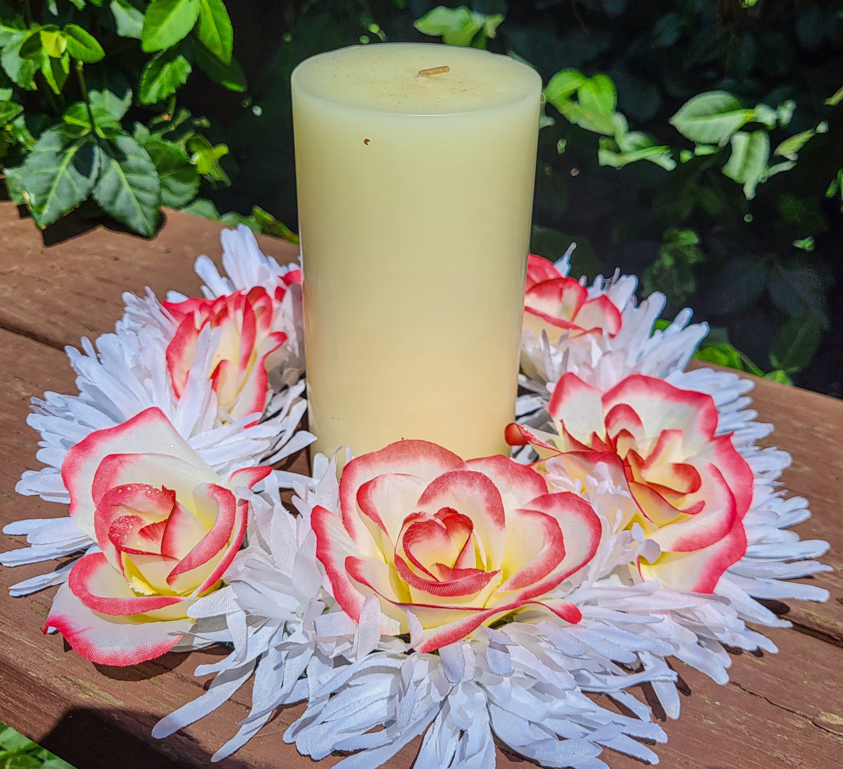 Summer Rose Floral Candle Ring Floral Candle Rings Summer - Etsy