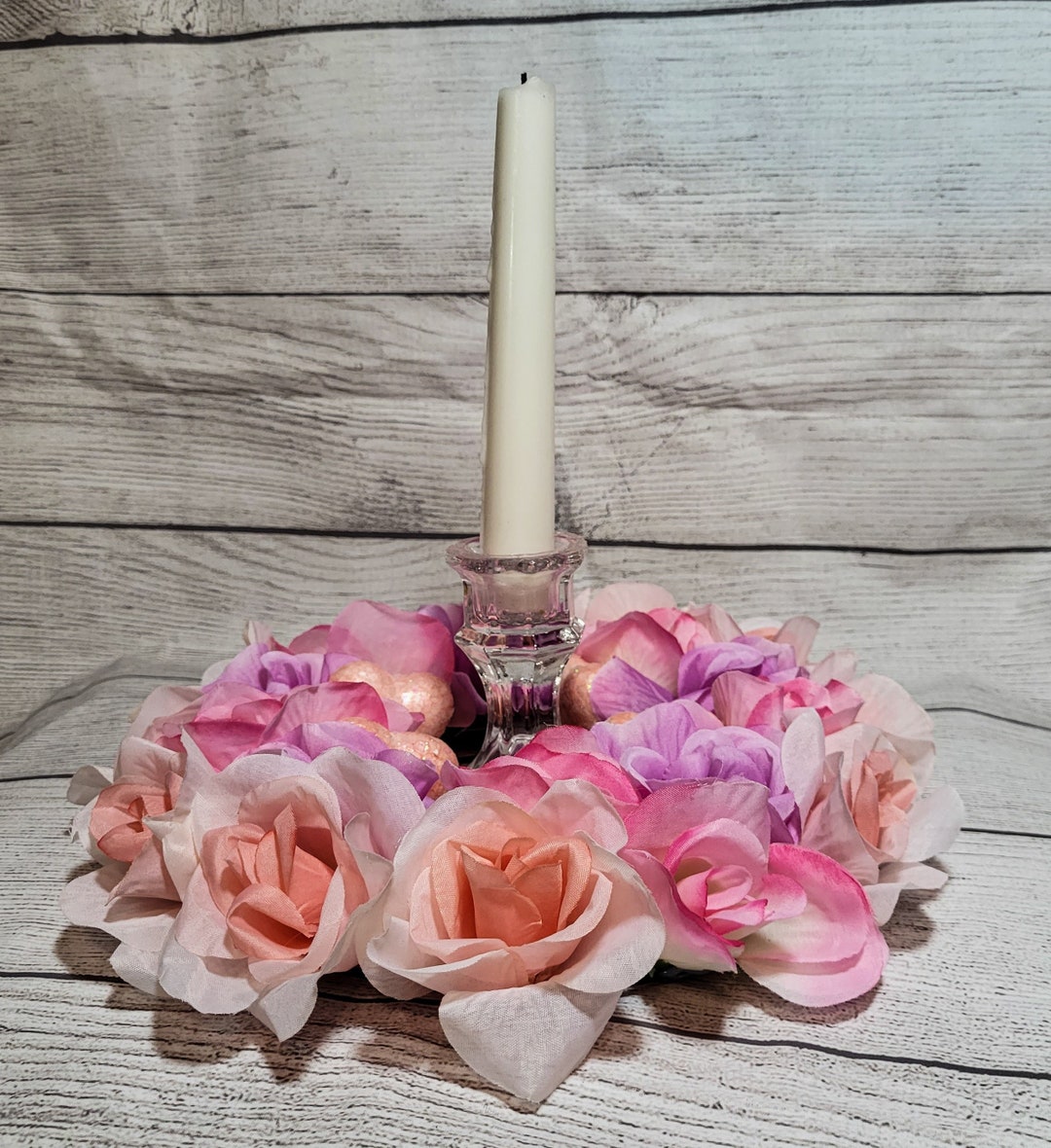 Valentine's Day Roses and Hearts Floral Candle Ring, Valentine's Day ...