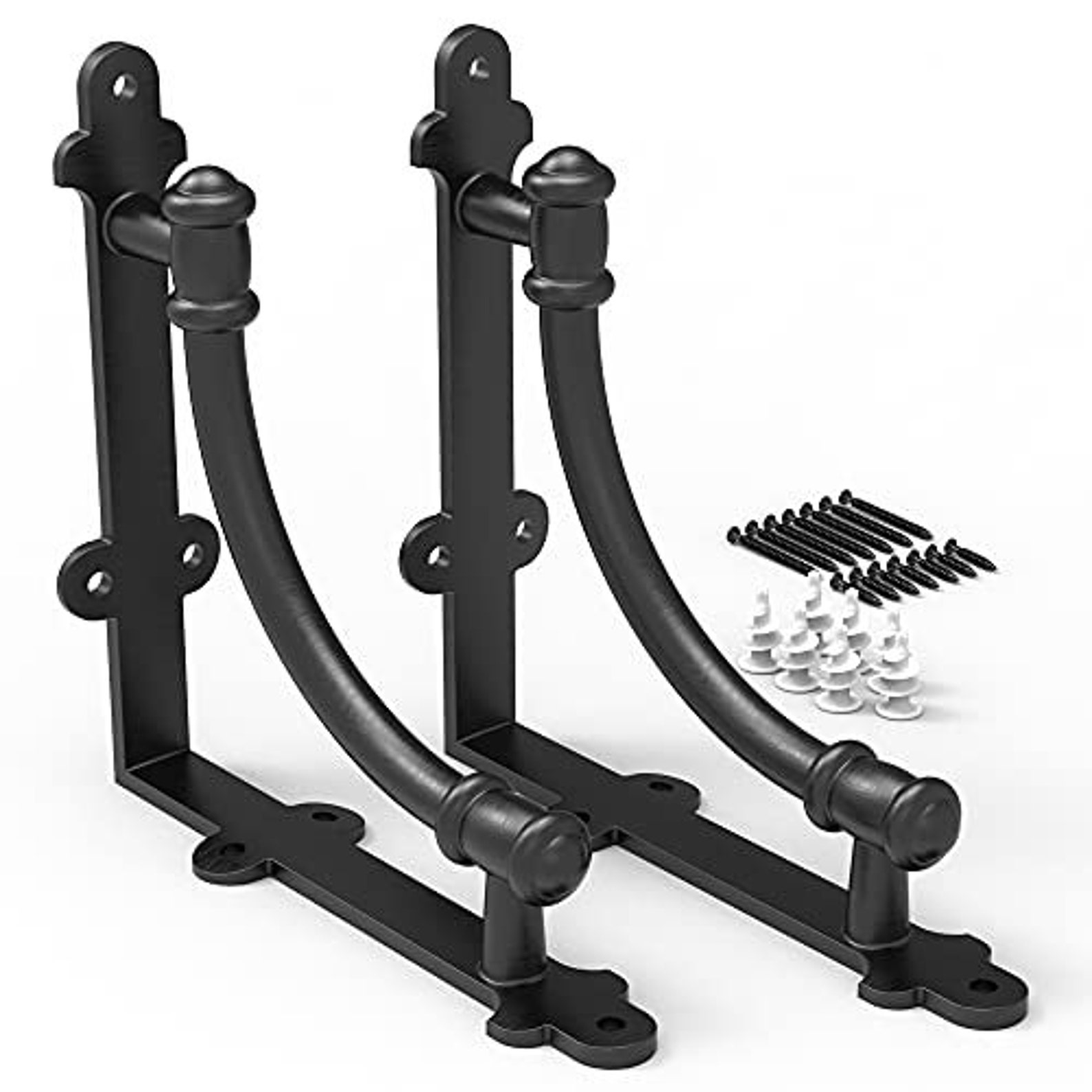 Decorative Shelf Brackets Black Metal Cast Iron Rustic - Etsy