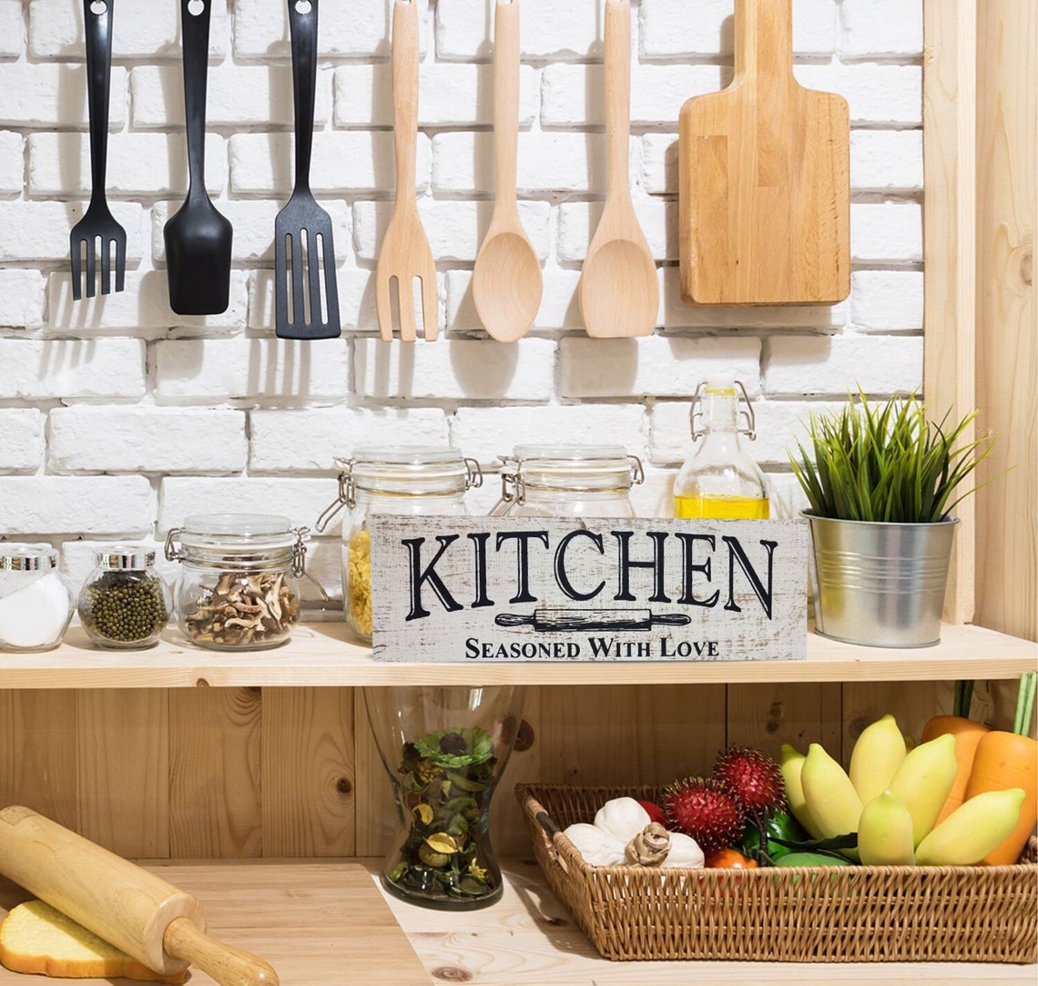 Kitchen Sign Rustic Farmhouse . Distinctive Kitchen Wall - Etsy
