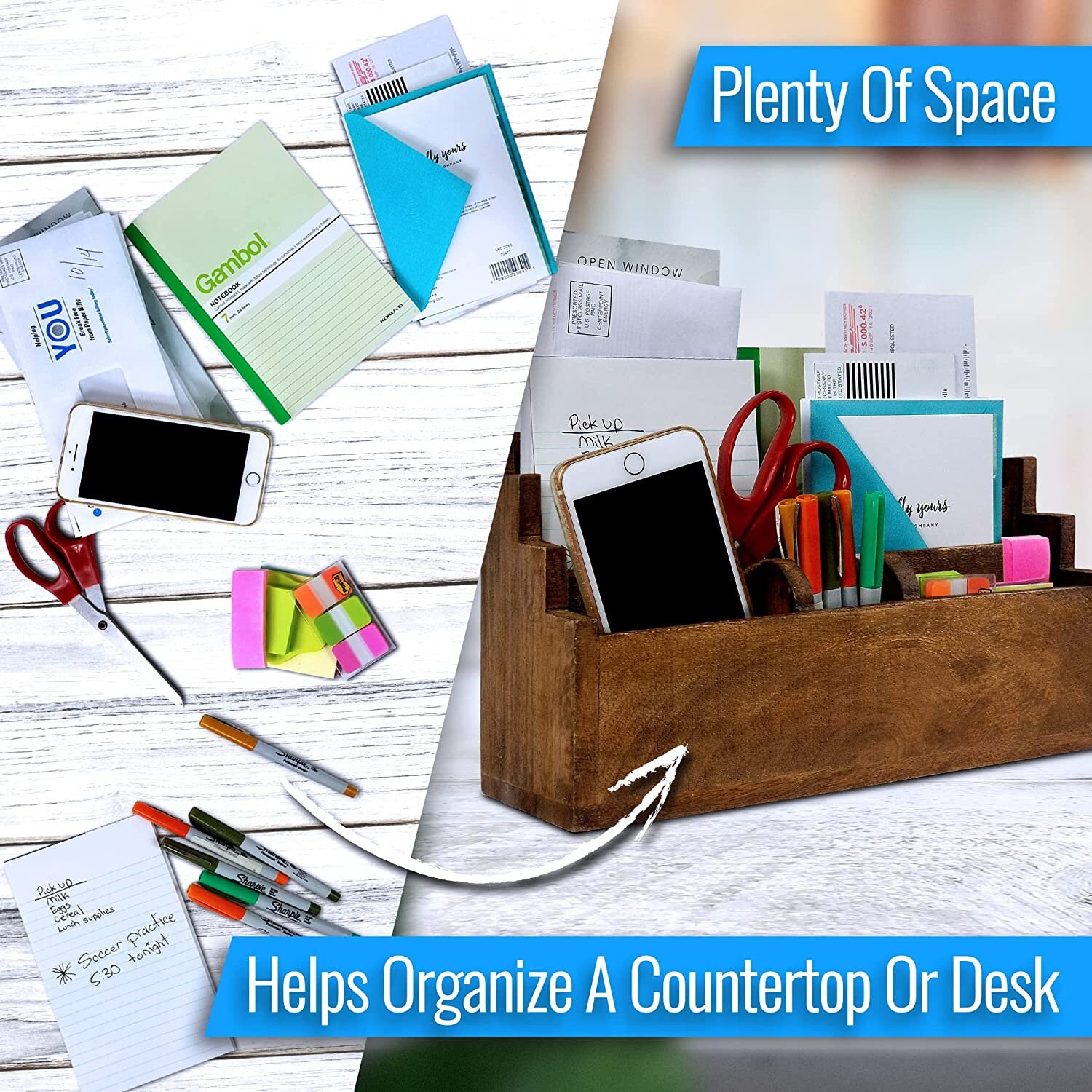 Mail Organizer Countertop Letter Holder for Desk Wooden Desk - Etsy