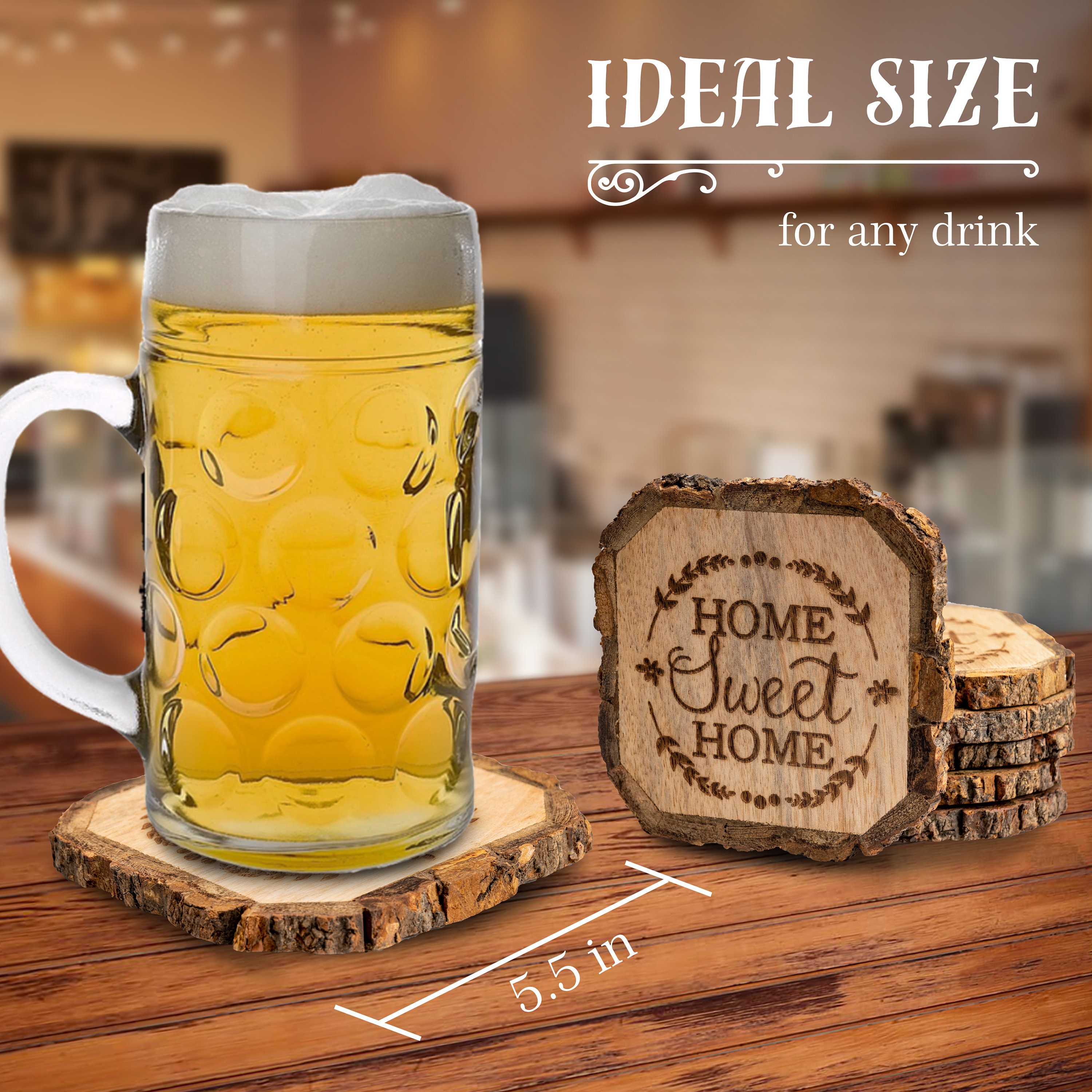 Rustic Farmhouse Coasters Wood Coasters Set of 6 | Etsy