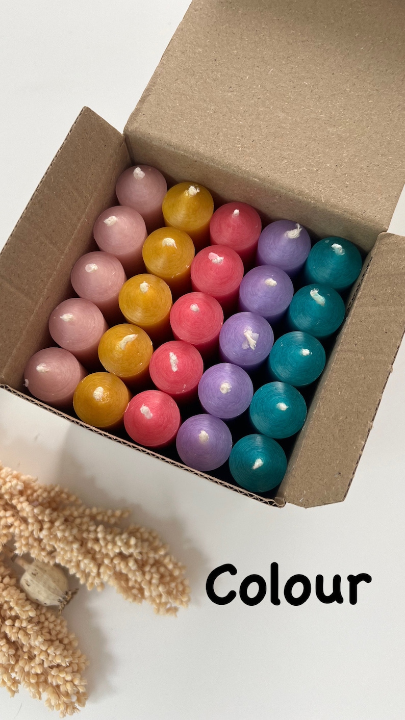 Set of 5 Colorful Candles, Stick Candles, Short Candles, With Heart - Etsy