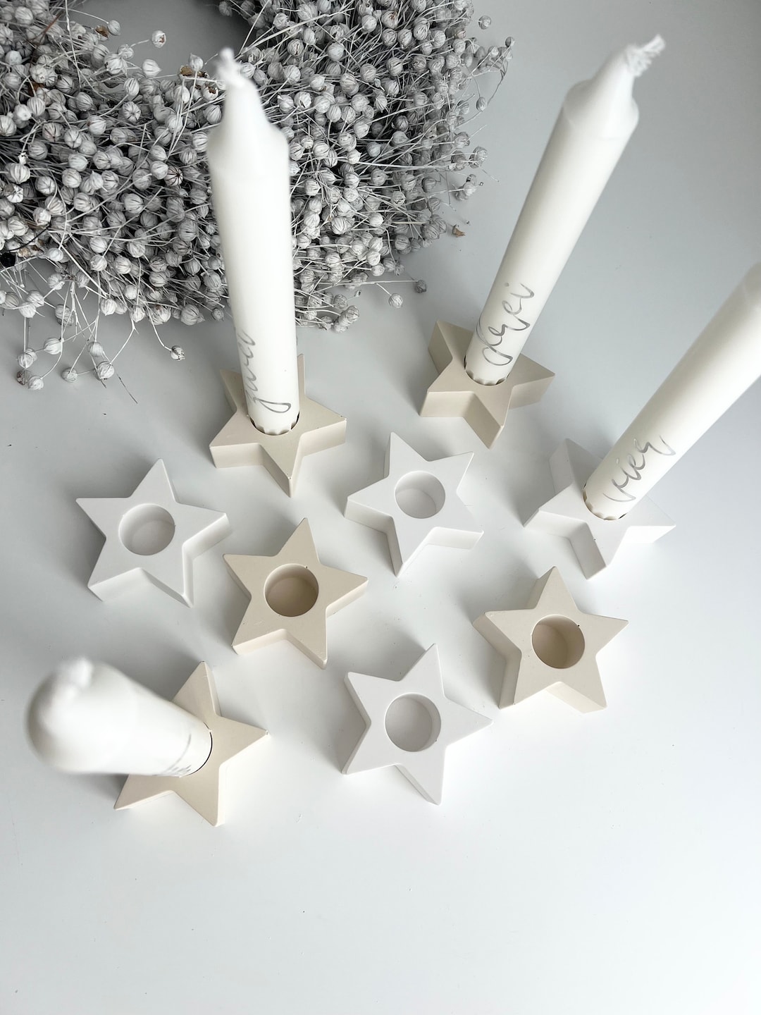 Mini Candle Holder Star Candle Holder Christmas Advent - Etsy