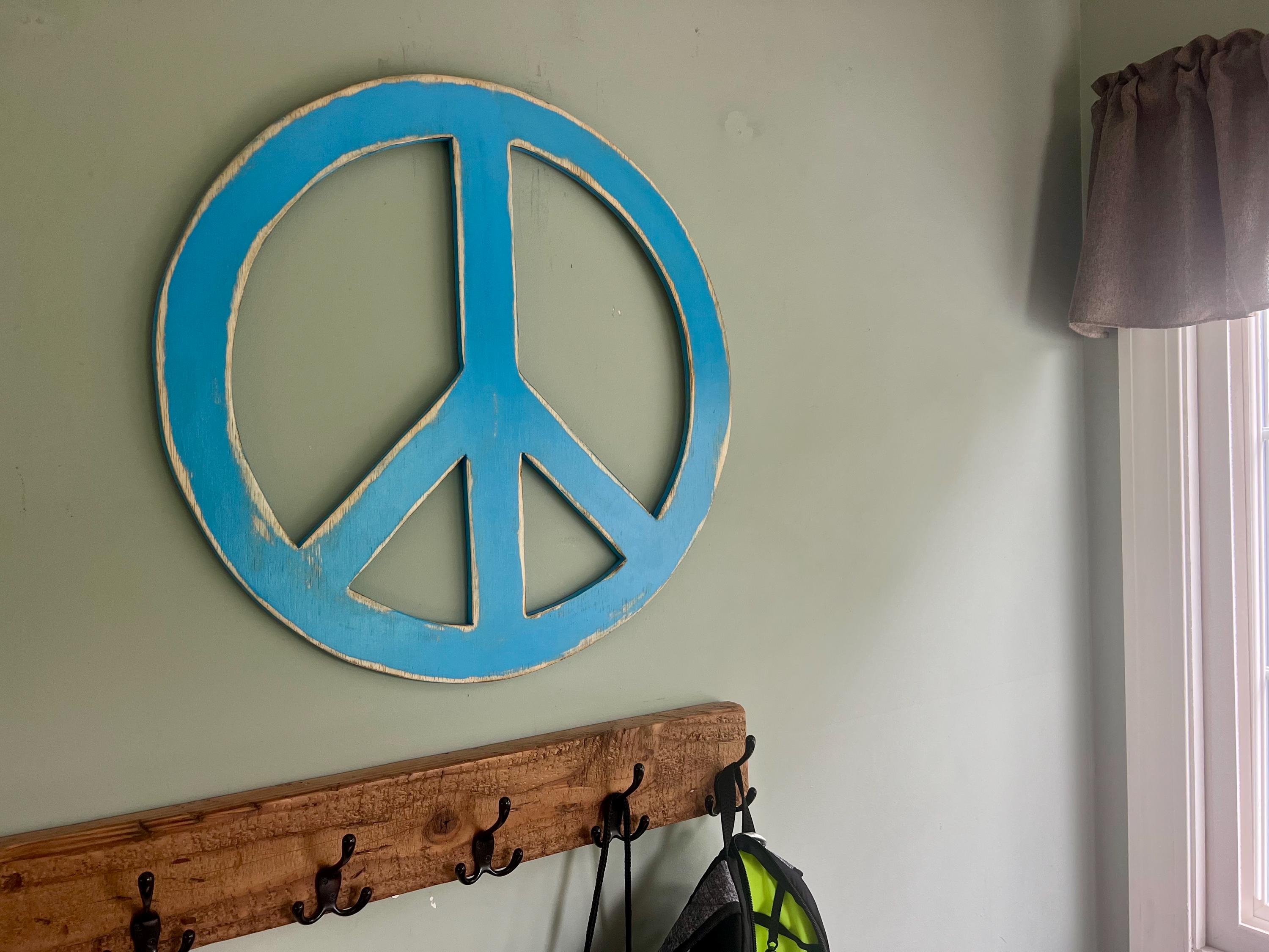 Wood Big Peace Sign, Peace Sign, Wood Sign, Distressed Peace Sign, Gift ...