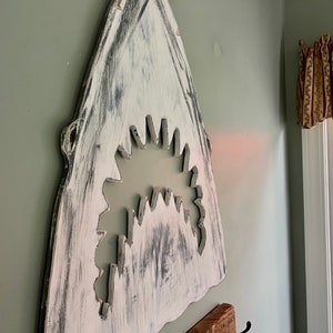 Jaws Shark Wooden Sign, Great White Shark Sign, White Shark, Beach ...