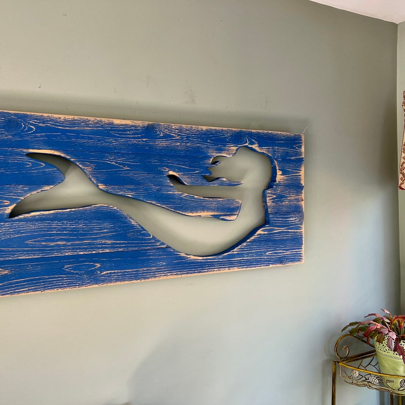 Wood Mermaid Wall Decor - Etsy