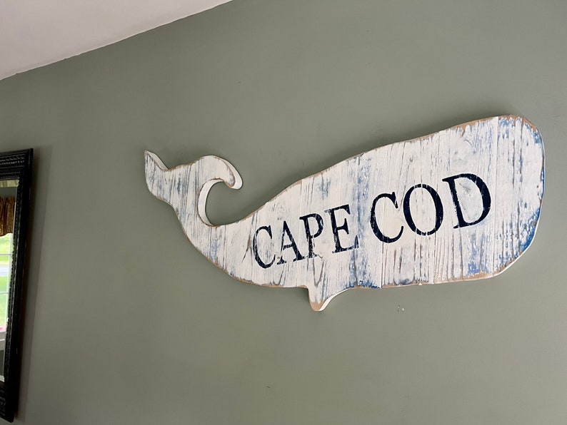 Cape Cod Whale Wood Sign Cape Cod Sign Whale Signthe Cape - Etsy