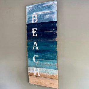 Rustic Wood Pallet Beach Ocean Sign, Reclaimed Wood, Beach Sign, Ocean ...